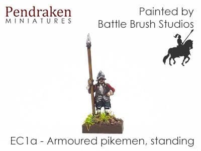 Pendraken 10mm English Civil War Armoured pikemen standing