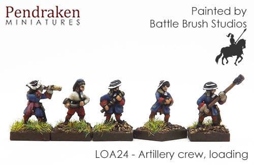 Pendraken 10mm League of Augsburg Artillery crew loading