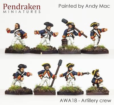 Pendraken 10mm AWI American Artillery crews