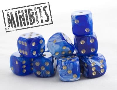 12mm Dice Marble Blue