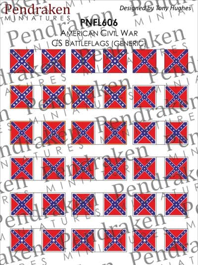 Pendraken 10mm ACW Flags CS Battleflags generic