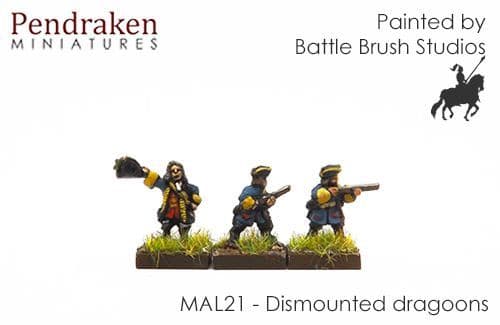 Pendraken 10mm Marlburian Dismounted dragoon firing tricorn