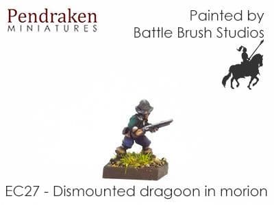 Pendraken 10mm English Civil War Dismounted dragoon in morion