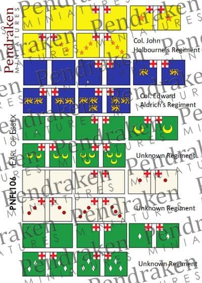 Pendraken 10mm ECW Flags Earl of Essex