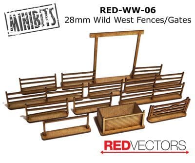RED VECTORS MDF 28mm Fences/Gates