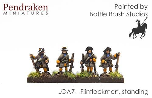 Pendraken 10mm League of Augsburg Flintlockmen standing