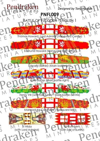 Pendraken 10mm Flodden Flags Flodden English sheet 1