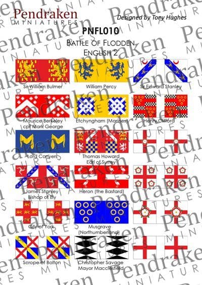 Pendraken 10mm Flodden Flags Flodden English sheet 2