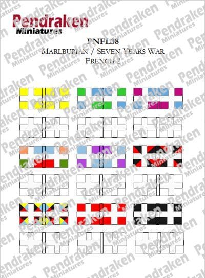 Pendraken 10mm 18th Century Flags French type 2