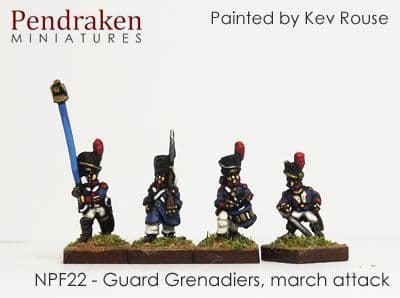 Pendraken 10mm NAPOLEONIC 1809 French Guard Grenadiers march attack ...