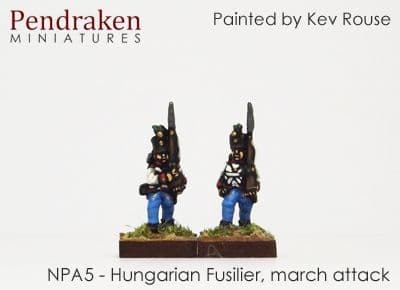 Pendraken 10mm NAPOLEONIC 1809 Austrian Hungarian Fusilier shako march ...