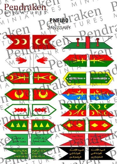 Pendraken 10mm Flags Janissary flags