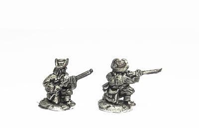 Pendraken 10mm League of Augsburg Kneeling flintlockmen firing