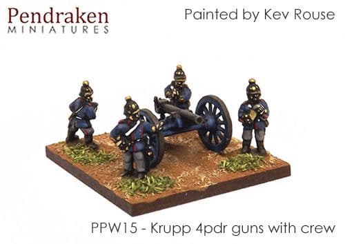 Pendraken 10mm 1860/70s Prussian Krupp C64 4pdr RBL with crew