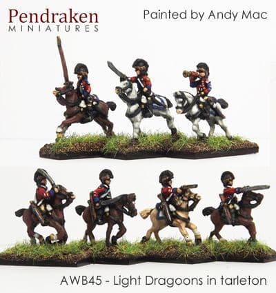 Pendraken 10mm AWI British Light Dragoons in Tarleton
