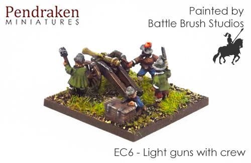 Pendraken 10mm English Civil War Light guns with crew
