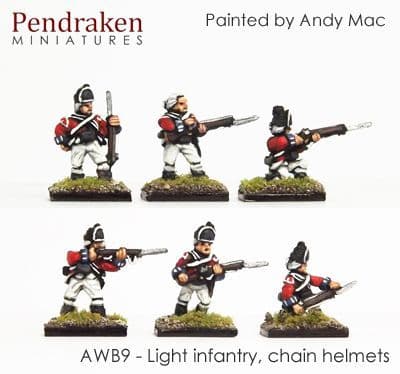Pendraken 10mm AWI British Light Infantry chain helmets