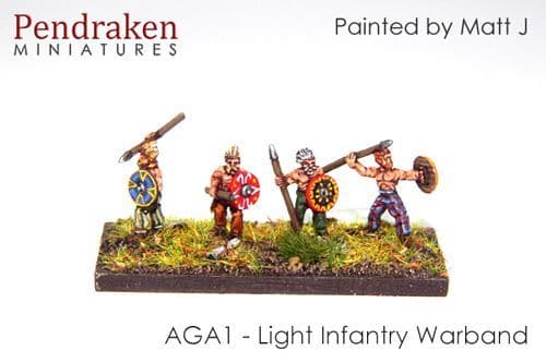 Pendraken 10mm ANCIENTS Gallic Light Infantry Warband