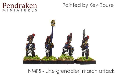 Pendraken 10mm NAPOLEONIC 1812 French Line grenadier march attack