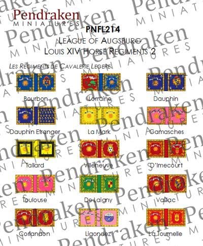 Pendraken 10mm League of Augsburg Flags Louis XIV Horse Regiments 2
