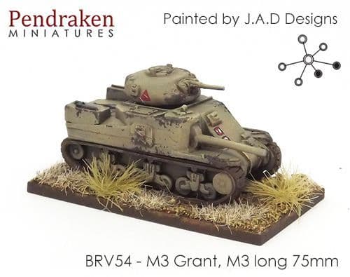 Pendraken 10mm WWII British M3 Grant, M3 long 75mm