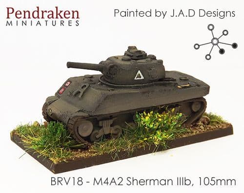 Pendraken 10mm WWII British M4A2 Sherman IIIb, 105mm