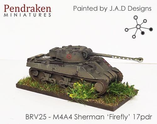 Pendraken 10mm WWII British M4A4 Sherman 'Firefly' 17pdr, no skirts