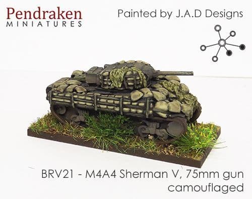Pendraken 10mm WWII British M4A4 Sherman V, 75mm, camouflaged