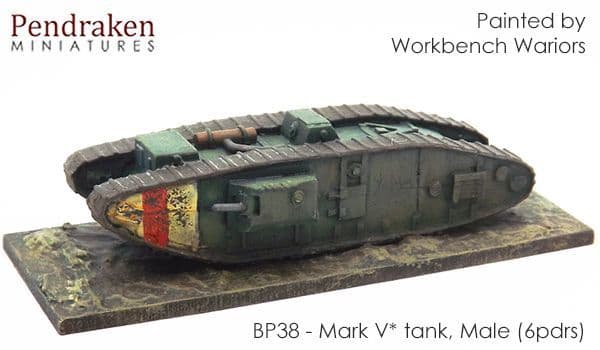 Pendraken 10mm WWI British Mk V* tank, Male