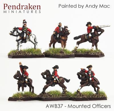 Pendraken 10mm AWI British Mounted Officers
