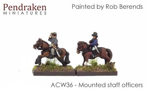 Pendraken 10mm ACW Mounted Staff Officers
