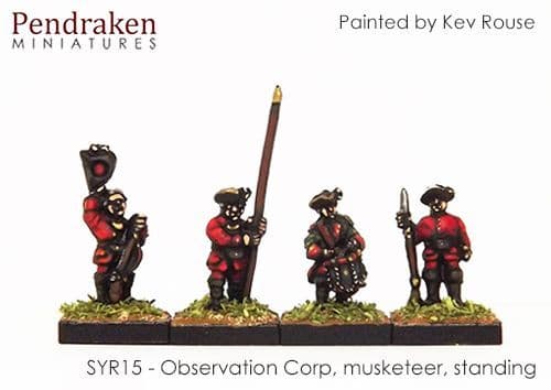Pendraken 10mm Seven Years War Russian Observation Corp musketeer standing