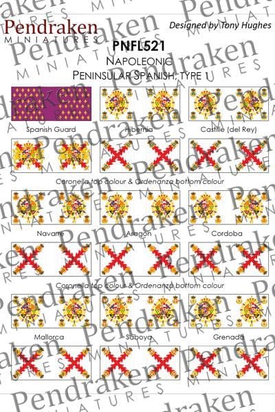 Pendraken 10mm Napoleonic Flags Peninsular Spanish type 1