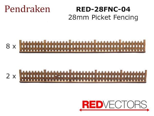 RED VECTORS MDF 28mm Picket fencing