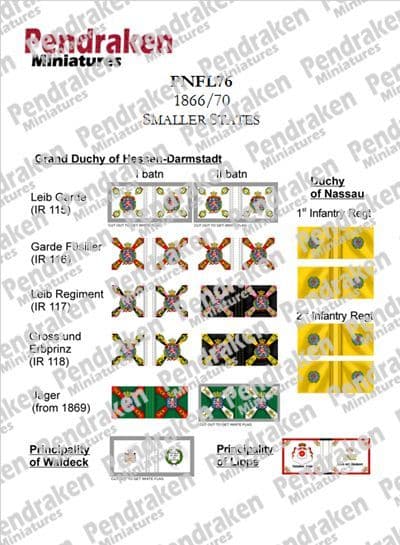 Pendraken 10mm 19th Century Flags Prussian State flags Hessen-Darmstadt ...