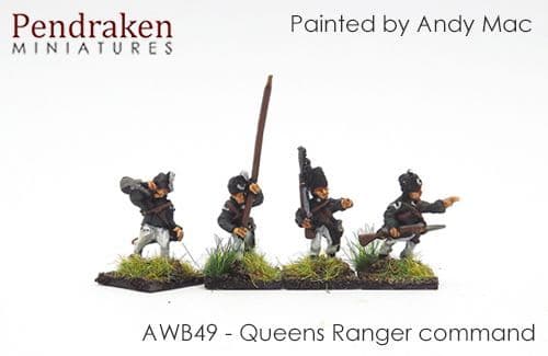 Pendraken 10mm AWI British Queens Ranger command