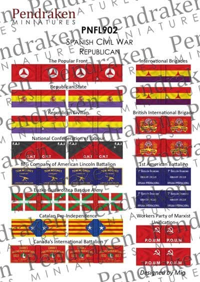 Pendraken 10mm Spanish Civil War Flags Republican