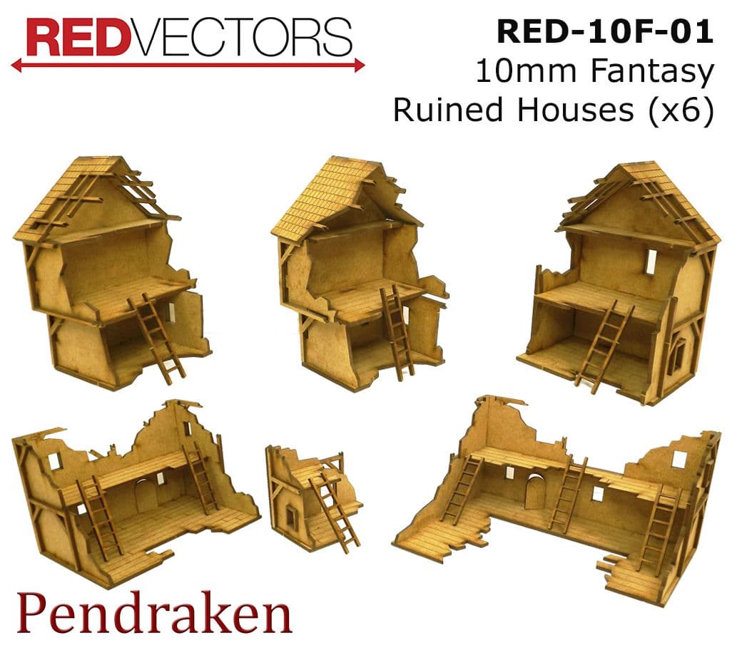 RED VECTORS MDF 10mm Ruined buildings
