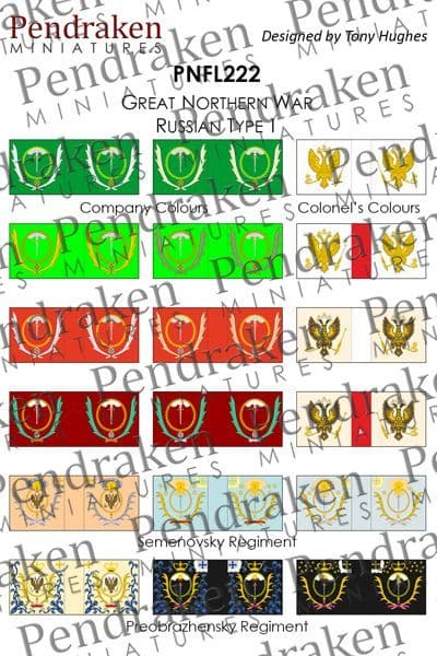 Pendraken 10mm Great Northern War Flags Russian flags type 1