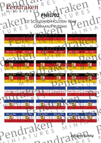 Pendraken 10mm 19th Century Flags Sch-Hol Prussian/German flags