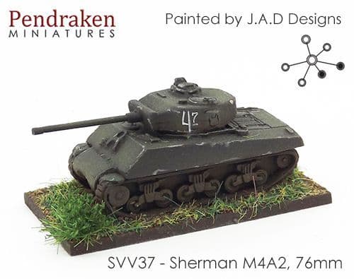 Pendraken 10mm WWII Soviet Sherman M4A2, early 76mm turret