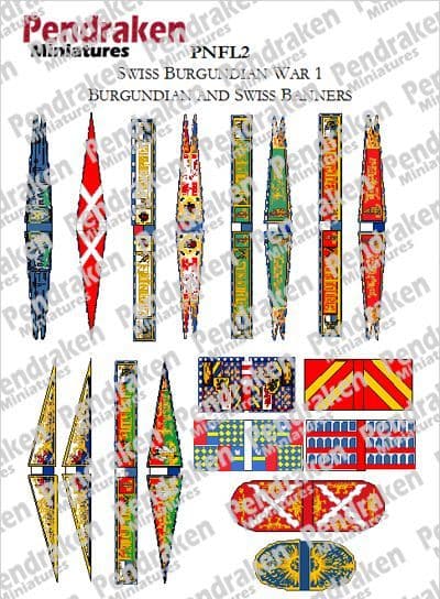 Pendraken 10mm Medieval Flags Swiss-Burgundian 1