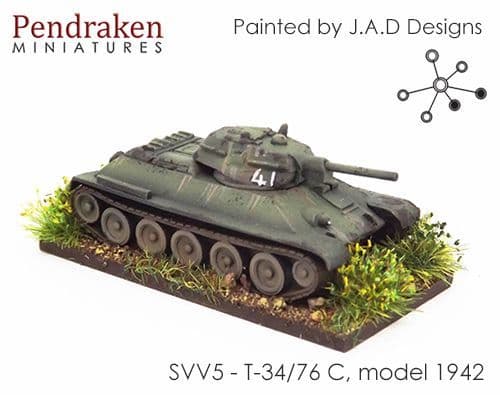 Pendraken 10mm WWII Soviet T-34/76 C, model 1942