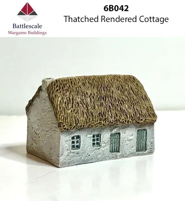 BATTLESCALE 6mm Thatched Rendered Cottage