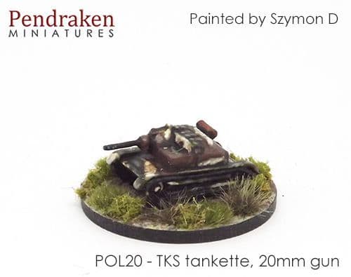 Pendraken 10mm WWII Polish TKS tankette, 20mm gun
