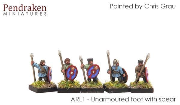 Pendraken 10mm ANCIENTS Late Roman Unarmoured foot with spear