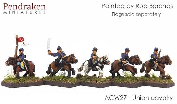 Pendraken 10mm ACW Union cavalry inc command