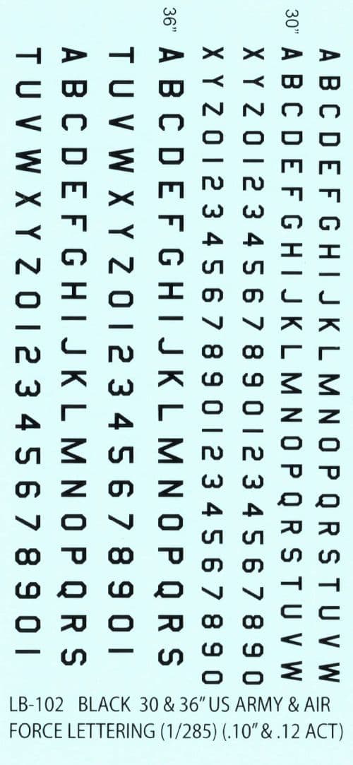 Decals US Army Lettering black 2 1/285