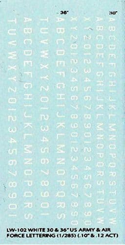 Decals US Army Lettering white 2 1/285