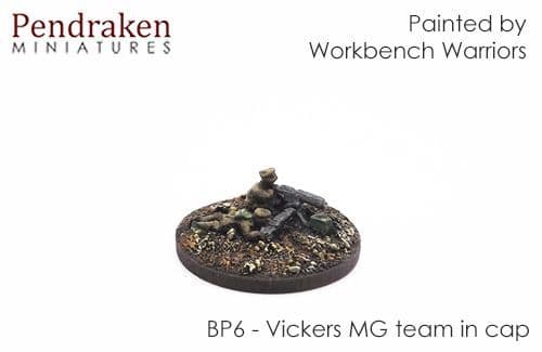 Pendraken 10mm WWI British Vickers MG team in cap